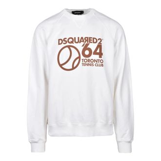 Dsquared2 Homme, Sweatshirts et sweats &agrave; capuche, Blanc, Taille: L SweaT-shirts