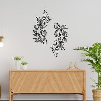 Hanah Home Stylish Black Decorative Metal Wall Accessory, 65 x 94 cm | 100% Metal, 1.2 mm Thickness | Perfect for Modern Home Decor & Unique Wall Art