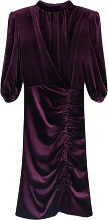 Actualee Samtkleid mit Drapierung - - Dresses - Damen - Lila - S