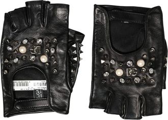 Dolce & Gabbana Femme, Accessoires, Noir, Taille: 9 IN Short Lambskin Gloves