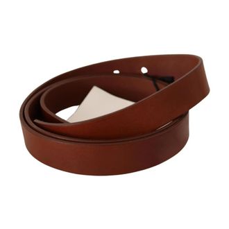 Costume National Brauner Lederg&uuml;rtel mit Silberner Schnalle - - Accessories - Damen - Braun - ONE SIZE