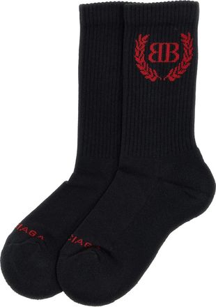 Balenciaga chaussettes en maille côtelée - Noir