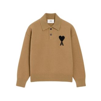 Ami Klassische Polo Shirts f&uuml;r Herren - - Tops - Damen - Braun - L
