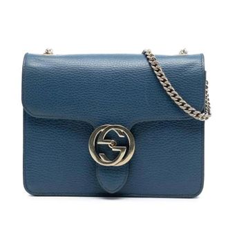 Gucci Sac bandouli&egrave;re en cuir Pre-owned - Femme - Pre-owned - Bleu - Taille: ONE Size