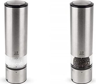 Peugeot Peugeot Elis Sense Elektrische Salzmühle, Höhe: 20 cm, Edelstahl, 27179 & PM27162 Elektrische Pfeffermühle Elis Sense mit Beleuchtung und uSelect-Syst