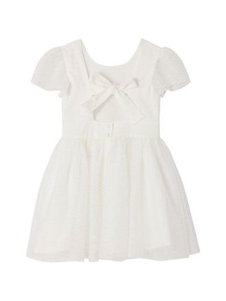 Vertbaudet Minikleid M&auml;dchen Festkleid mit Plumetis-T&uuml;ll und Schleife