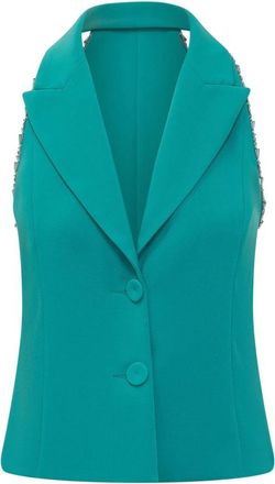 Pinko Pinko, Femme, Vestes, Vert, Taille: 38 FR Gilet sans manches