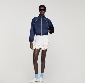 Sandro Kurzer Satinblouson mit Logostick