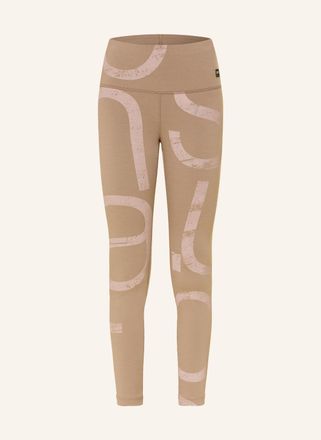 super.natural Tights Capital Logo Mit Merinowolle beige