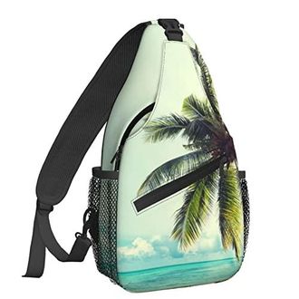 Generic Palmier Vintage Sac Banane L&eacute;ger Sling Bag Antivol Sacoche Bandouliere Pour Femme Shopping Cyclisme