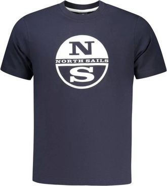 North Sails Homme, Tops, Bleu, Taille: XL Cotton Crew Neck T-Shirt