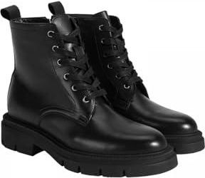 Desa Bottes en Cuir pour Femme - Fermeture &eacute;clair, Talon Plat, Doublure Textile, Respirantes | Noir - 38