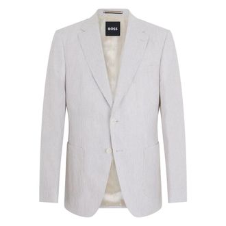 HUGO BOSS Gestreifter Einreiher-Blazer - - Jackets - Herren - Grau - L