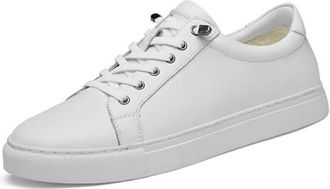 Generic Baskets en cuir véritable pour homme - Blanches - Chaussures décontractées douces et respirantes - Baskets tendance pour homme, Peluche blanche., 47 1