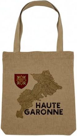 Fabulous Sac Shopping Tote Bag Aspect Lin - Haute-Garonne 31 Departement Toulouse Carte Ancienne Occitanie - Sac de Courses Toile Epaisse 360g Beige Naturel Ca