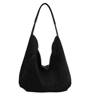 Generic Sac de ext&eacute;rieur r&eacute;tro en faux su&egrave;de sacs fourre-tout pour femmes travail (noir)