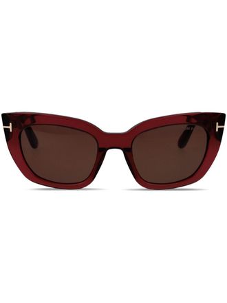 Tom Ford Eyewear lunettes de soleil &agrave; monture pilote - Rouge