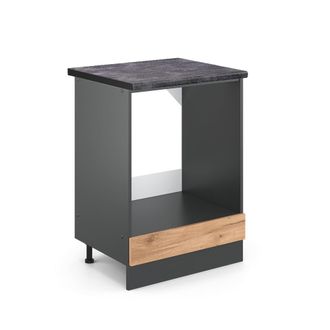 Vicco Herdumbauschrank R-Line, Goldkraft Eiche/Anthrazit, 60 cm, AP Anthrazit