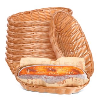 Cabilock 10st&uuml;cke Br&ouml;tchenkorb Aus Geflochtene K&ouml;rbe F&uuml;r Snacks Brotk&ouml;rbchen Zum Servieren Kleiner Korb Mit Fassungsverm&ouml;gen Obstkorb Aus Kunststoff F&uuml;r Zuhaus