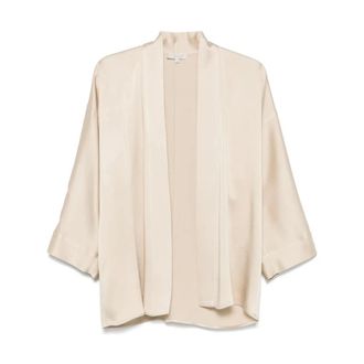 Antonelli Beige V-Ausschnitt Bluse Acetat Viskose - - Blouses & Shirts - Damen - Beige - M
