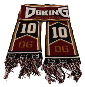 Dolce & Gabbana Mens Multicolor Wool Knit Dg King Shawl Wrap Scarf Virgin Cashmere