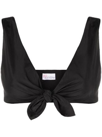 Red Valentino T-Shirt im Cropped-Design - Schwarz