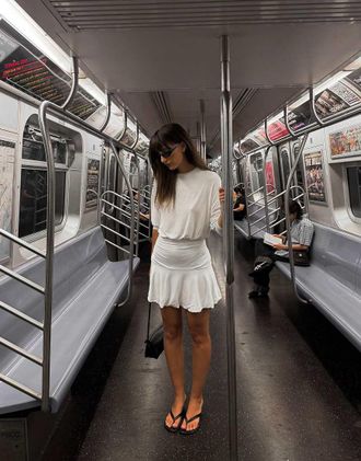 NA-KD robe courte en jersey blanc cass&eacute;
