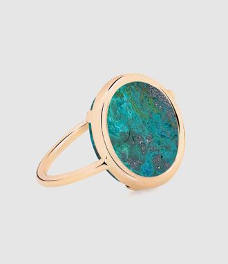 Ginette NY Bague Baby Disc Chysocolle Or Rose