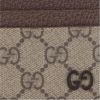 Gucci GG Supreme Coated Canvas Card Holder - Beige