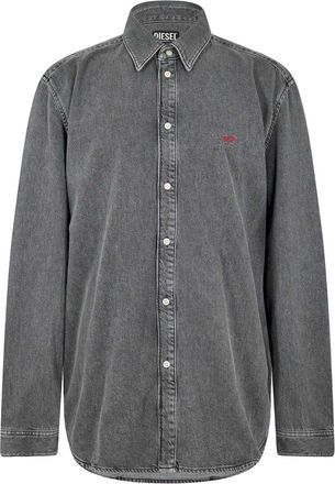 Diesel D-Simply Hemd f&uuml;r Herren, Denim, Lang&auml;rmlig (Grau)