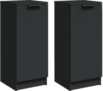 vidaXL Sideboards 2 Stk. Schwarz 30x30x70 cm Holzwerkstoff Vidaxl