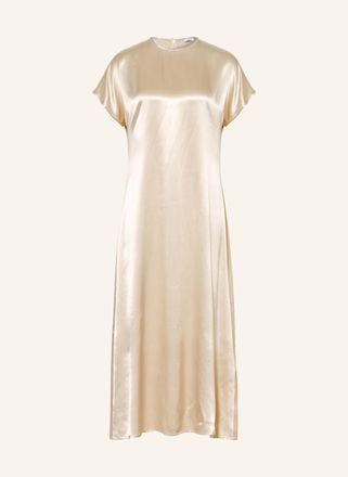 PESERICO Peserico Satinkleid Mit Schmucksteinen beige