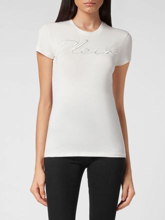 Philipp Plein T-shirt col rond en jersey coupe slim avec logo brod&eacute; ton sur ton