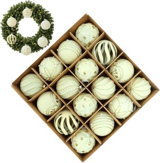 Generic Weihnachtskugeln Ornamente Set | Winterurlaub zum Aufh&auml;ngen, Dekoration mit beflockten Kugeln f&uuml;r Weihnachtsbaum - f&uuml;r Fenster, T&uuml;r, Wand, Wohnzimmer,
