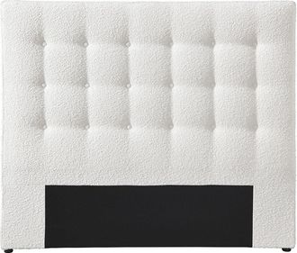 Vente-Unique Polster-Bettkopfteil -180 cm - Boucl&eacute;-Stoff - Wei&szlig; - Francesco