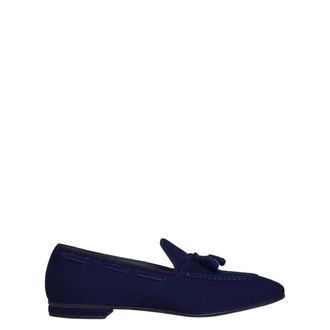 Francesco Russo Blaue Wildleder Tassel Mokassin - - Shoes - Damen - Blau - 39 EU