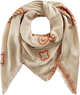 Codello Foulard double tissé pour femme avec une brillance dorée élégante, beige, taille unique