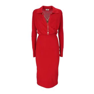 Elisabetta Franchi Femme, Robes, Rouge, Taille: 42 FR Knitted Robes