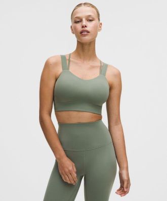 lululemon Like a Cloud Longline-BH Leichter Halt D/DD-Cups f&uuml;r Frauen - Gr&ouml;&szlig;e 10 in Willow Leaf