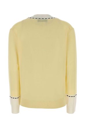 Fendi Womens Yellow Wool Blend Sweater Chips+white Maglieria
