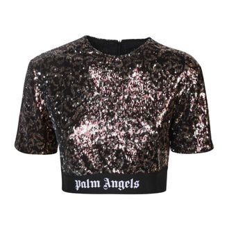 Palm Angels Braunes T-Shirt & Polo Aw23 - - Blouses & Shirts - Damen - Braun - XS