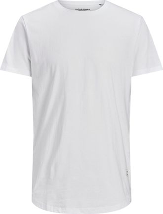 Jack & Jones Herren Basic T-Shirt Plus Size | Rundhals Kurzarm Shirt | Übergrößen Shortsleeve JJENOA, Farben:Weiß, Größe:6XL