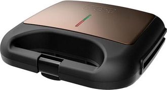 Black+Decker BXSA753 - Sandwichmaker, 750W, f&uuml;r 2 quadratische Sandwiches, vollst&auml;ndig versiegelt, antihaftbeschichtete Platten, Anzeige f&uuml;r ideale Temperatur, kom