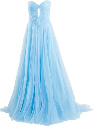 Ana Radu robe-bustier longue à découpes - Bleu