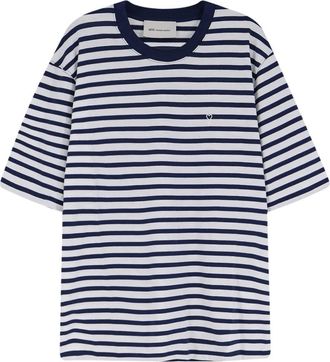 Ami Homme, Tops, Multicolore, Taille: L Quota Short-Sleeve Boxy Marini&egrave;re T-shirt with Ami de Coeur Patch