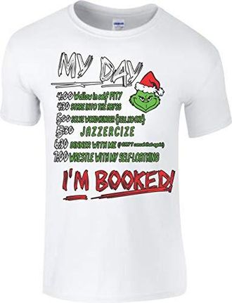 Outfit Italy Costume The Grinch Movie T-Shirt I Am Booked That Stole Hate My Day - Blanc - Large