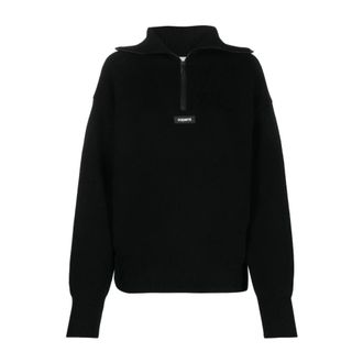 Coperni Schwarzer Boxy Wollpullover - - Knitwear - Damen - Schwarzk - L