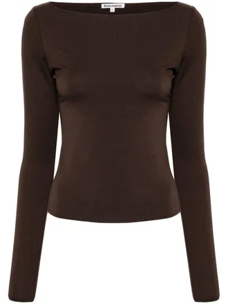Reformation haut à encolure bateau - Marron