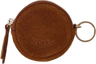 Kate Lee Damen, Schlüssel, Mini-Geldbörse, rund, Hellbraun, braun