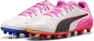 Puma Chaussure de football KING 20 ULTIMATE FG/AG Unisexe, Chaussures, Blanc, 40.5